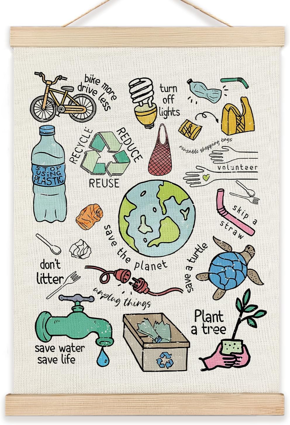 RYYCDOI Earth Day Environment Wall Art Poster, Save the Planet ...