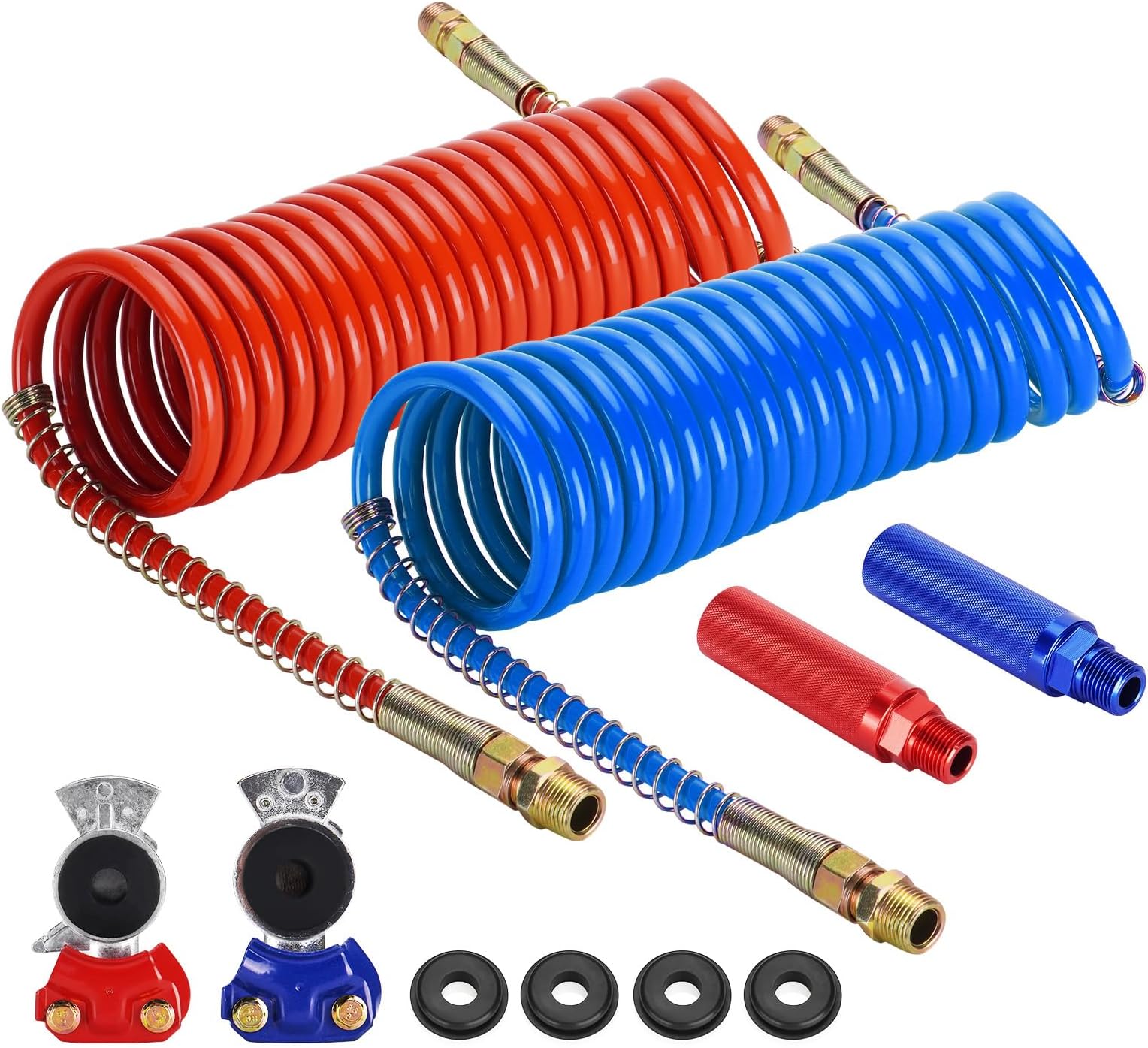 Chuck It 15 Ft Coiled Air Brake Hoses & ABS Electrical Power Wire ...