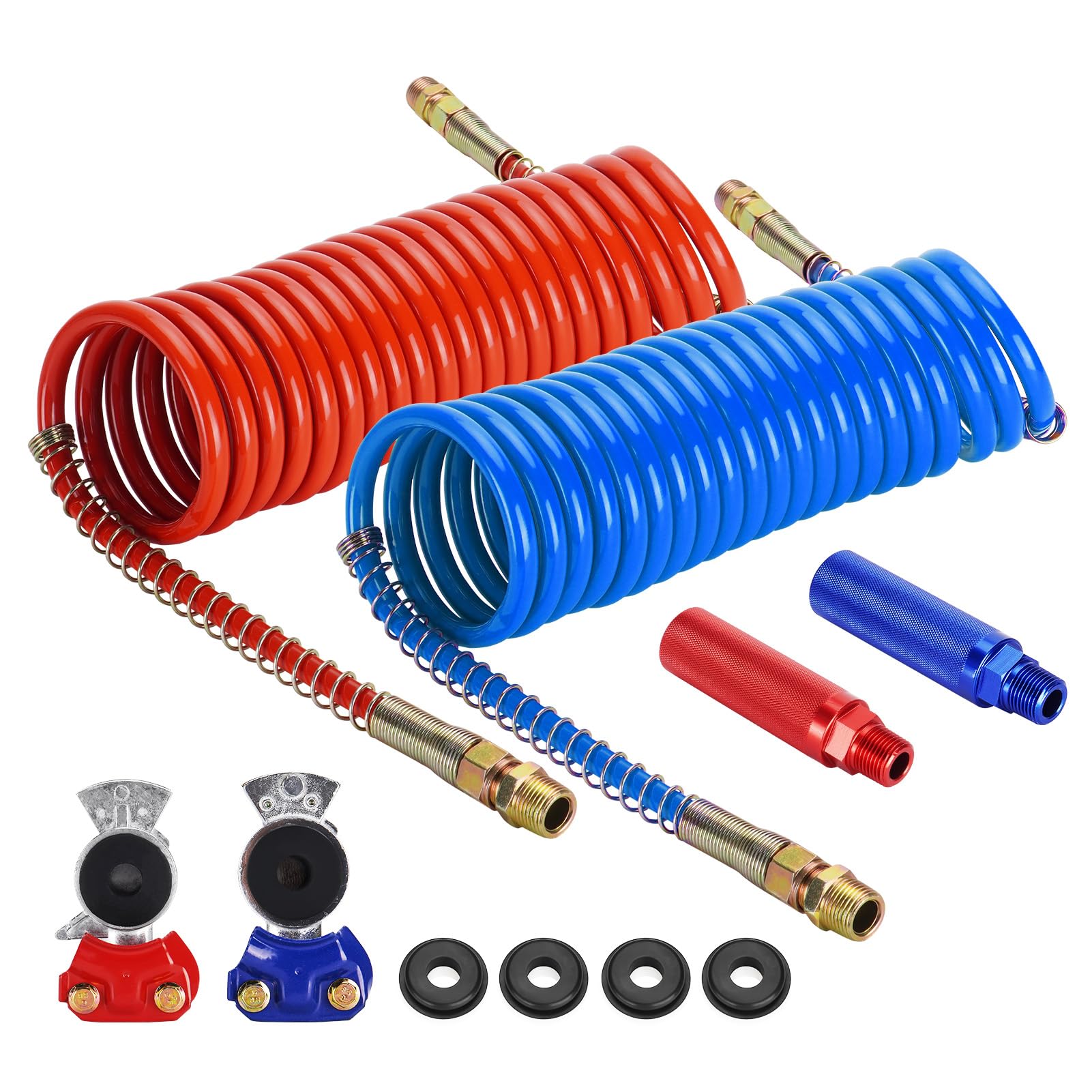 Amazon.com: 15Ft Coiled Air Line Brake Hoses Assembly and Accessory Kit ...