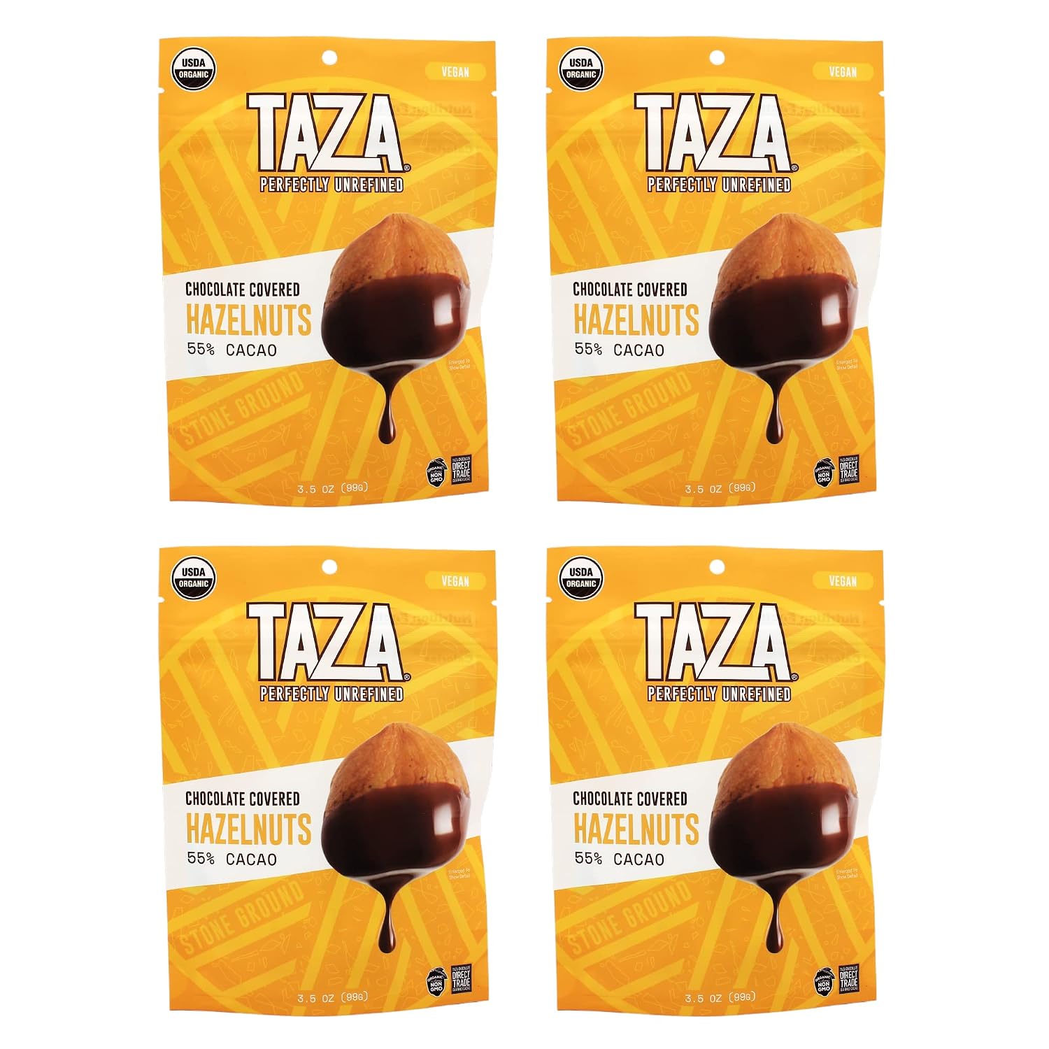 Amazon.com : TAZA chocolate Organic Chocolate Covered Hazelnuts, 55% ...