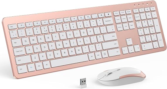Amazon.com: Wireless Keyboard and Mouse Combo, Full Size Slim Thin ...