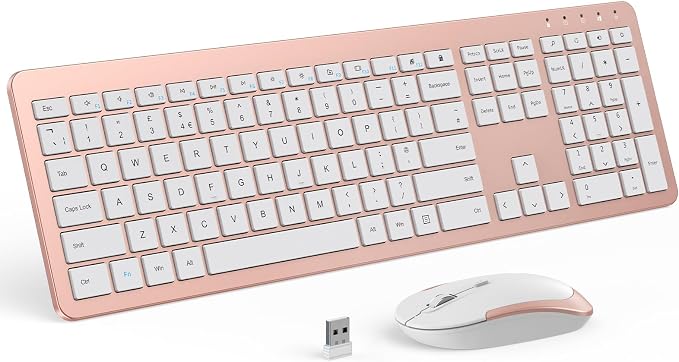 Amazon.com: Wireless Keyboard and Mouse Combo, Full Size Slim Thin ...