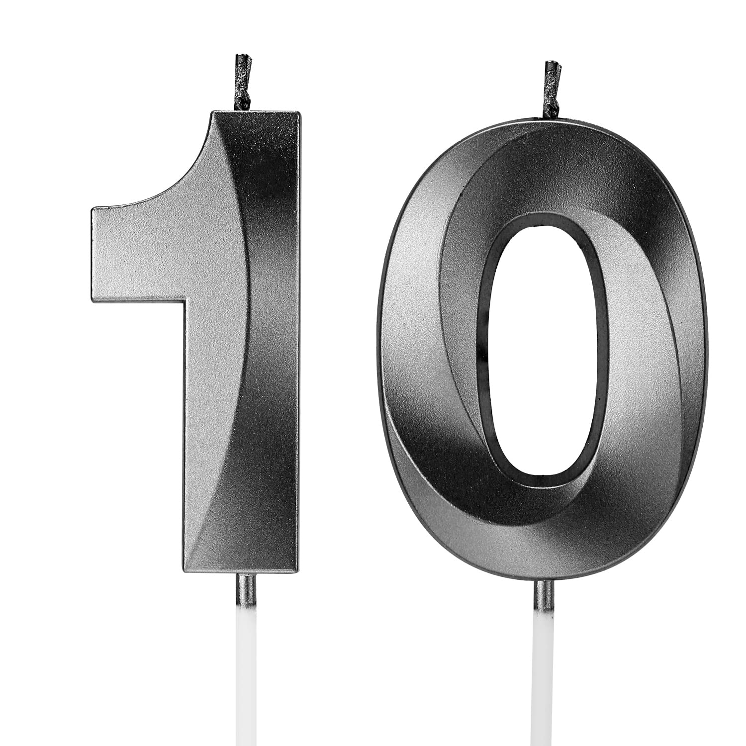 Amazon.com: 10th Birthday Candles for Cakes Numbers Candle Happy 10 ...