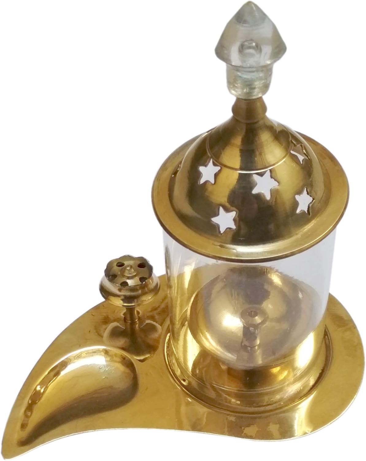 Purpledip Brass Pooja Thali ‘Abhishekam’: Akhand Jyoti Oil Lamp ...