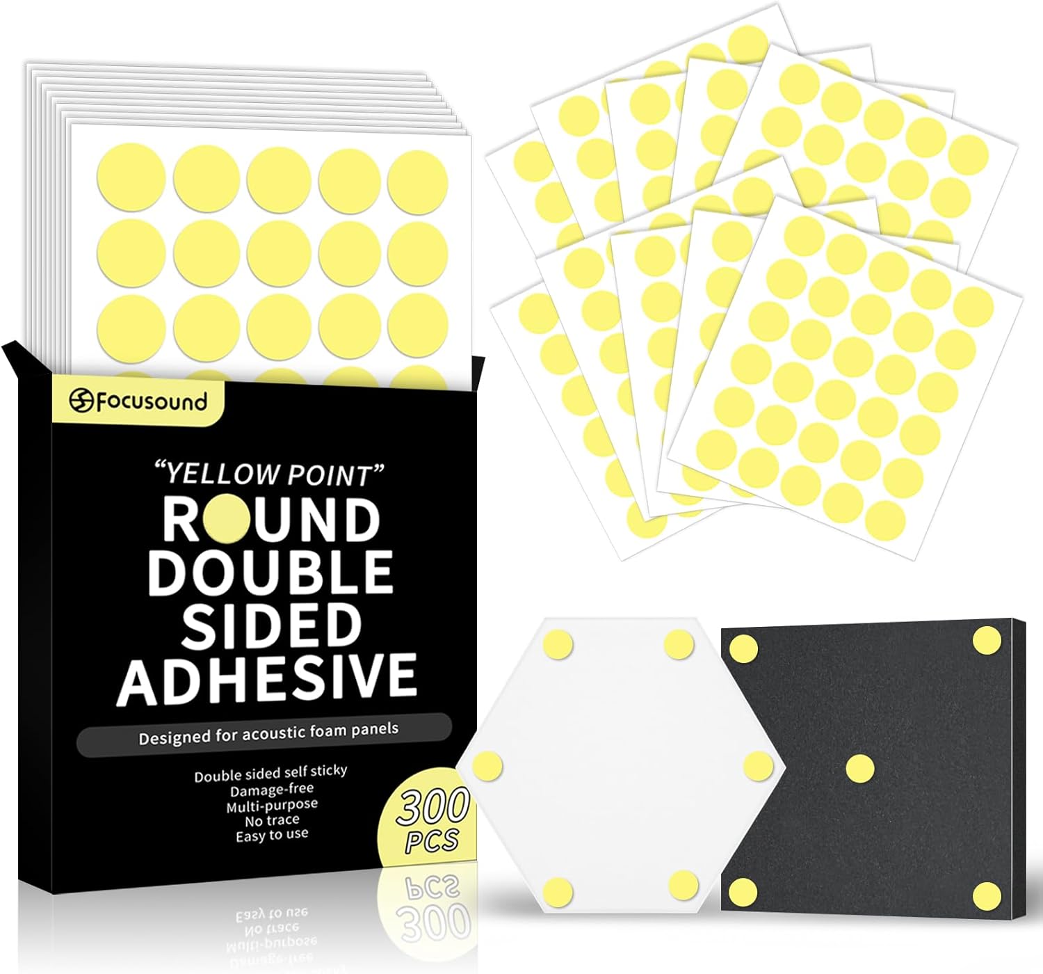 Amazon.com: Focusound 300 Pack Double-Sided Sticky Adhesive Dots for ...