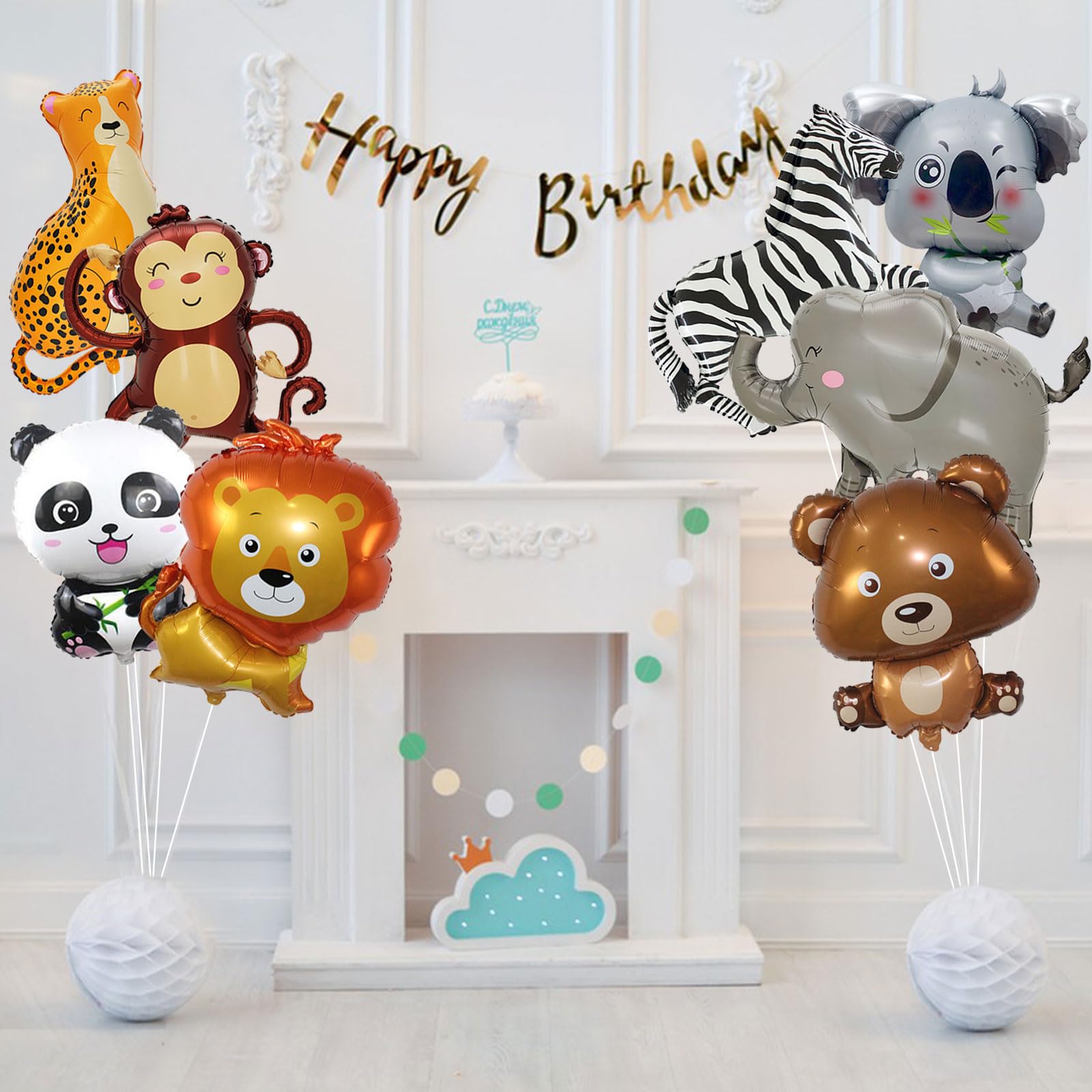 Snapklik.com : 8 Pcs Safari Animal Balloons Jungle Safari Birthday ...
