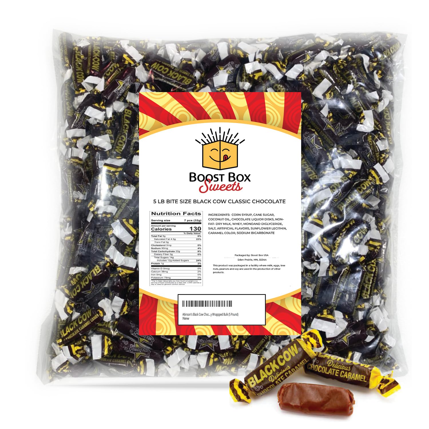 Amazon.com : Atkinson's Black Cow Chocolate Caramel Chewy Bite-Sized ...
