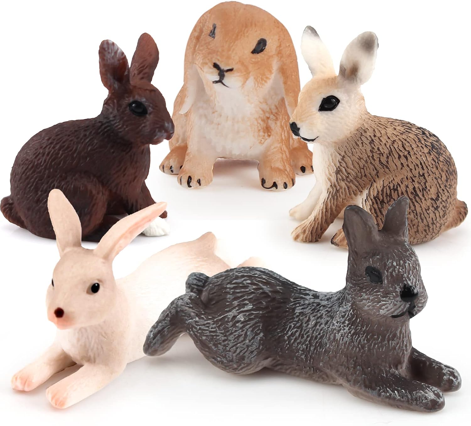 Buy 6PCS Cake Toppers Bunny Figurines for Cake Decorations Mini Plastic ...
