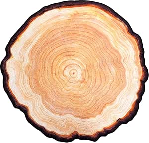 Amazon.com: Veemoon Tree Ring Rug Creative Tree Carpet Rustic Wood ...