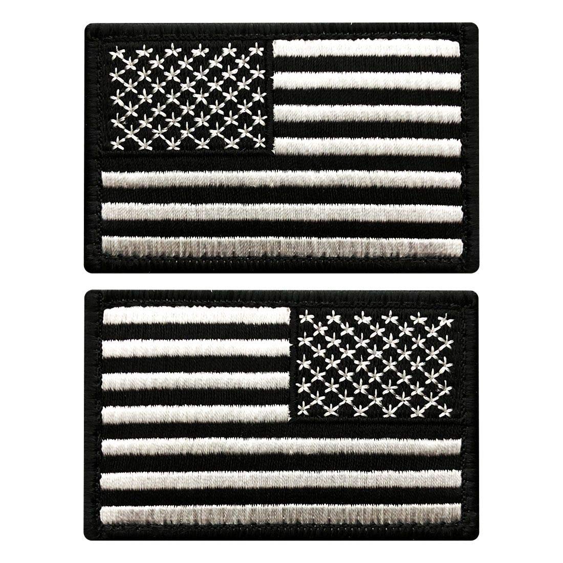 Amazon.com: Hook USA American Flag Reverse Left Right Shoulder Patch (3 ...