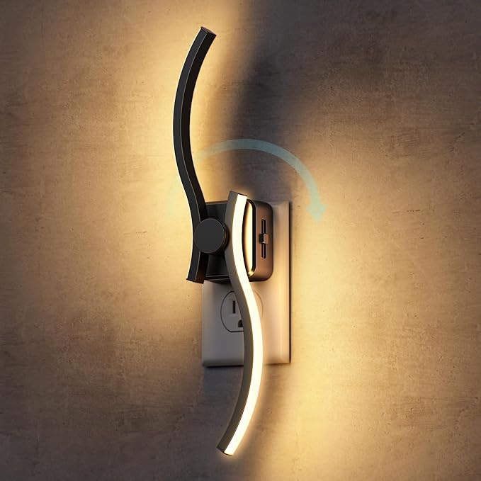 Briignite Night Lights Plug into Wall, Wall Sconce Night Light with ...