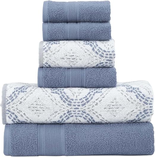 Amazon.com: Modern Threads Capri 6-Piece Reversible Yarn Dyed Jacquard ...