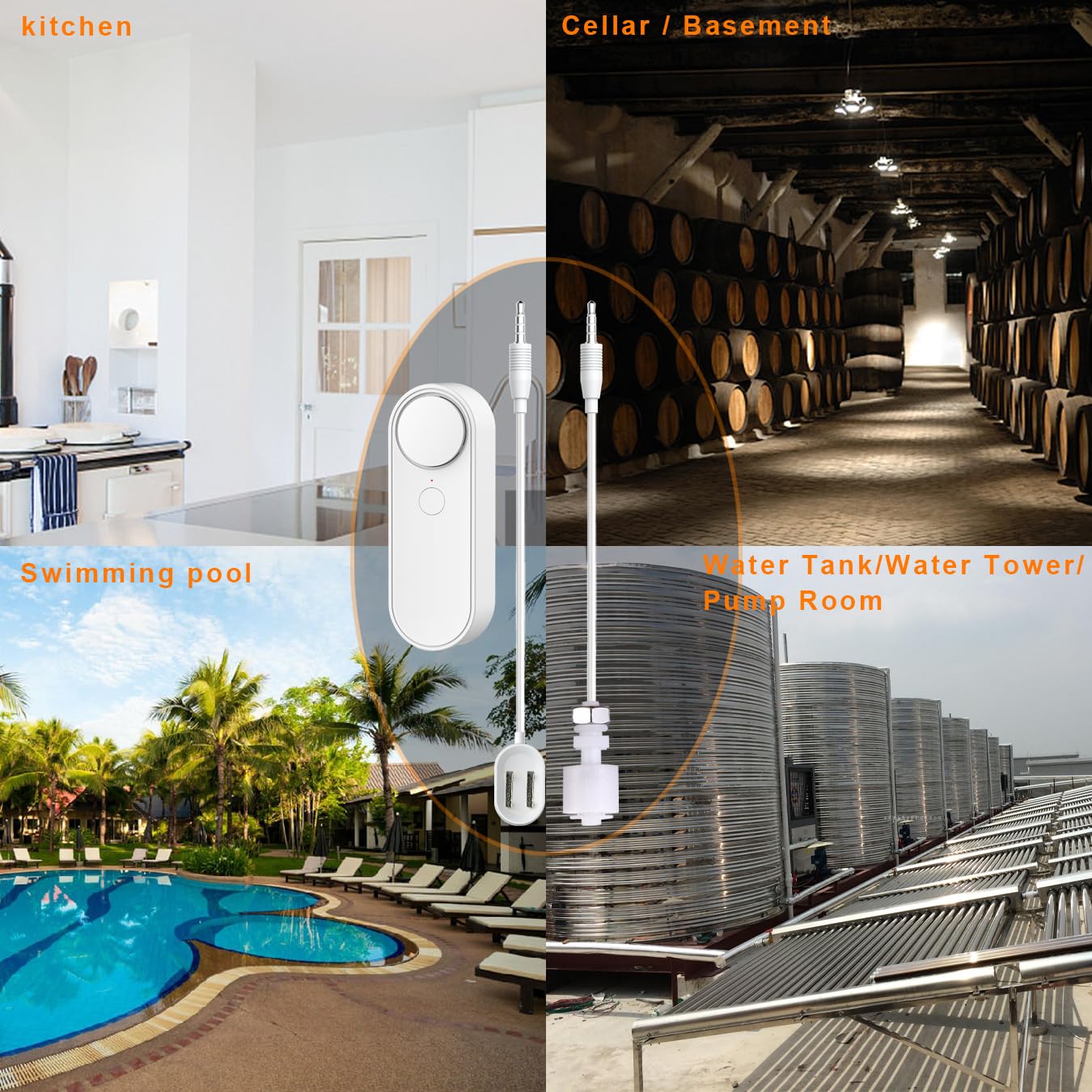 Snapklik.com : Wi-Fi Water Detector Kit, 1 Smart Hub, 3 Wireless ...