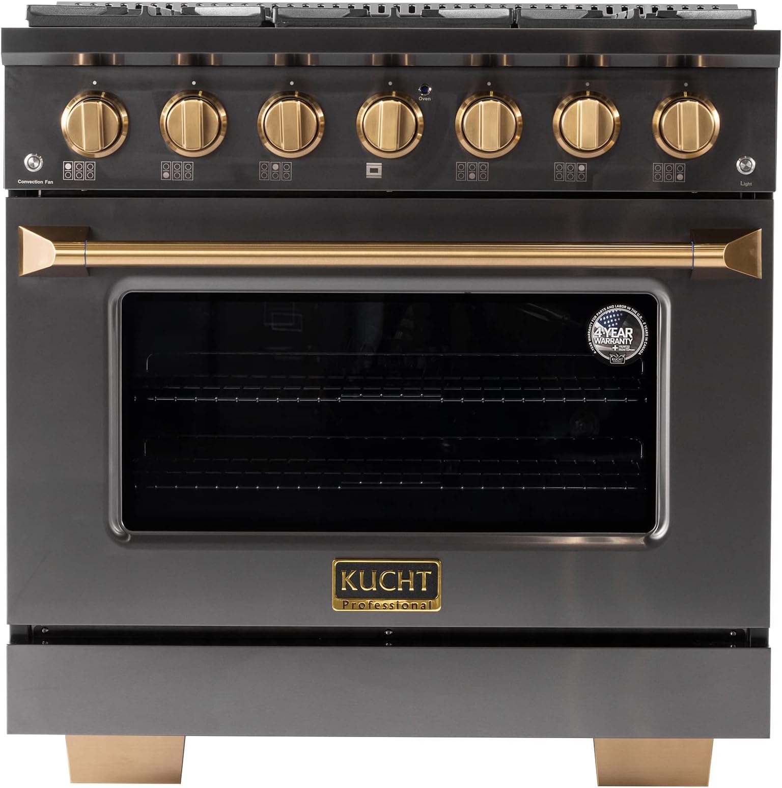 Amazon.com: Kucht KED364 Dual Fuel Range, 36 in, Titanium Stainless ...