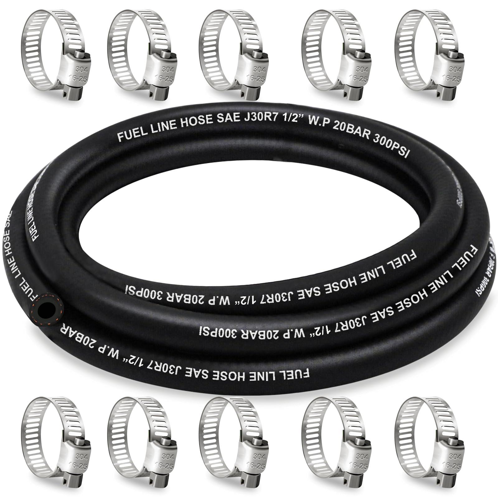 Snapklik.com : HOUSUN Fuel Line 1/2 Inch ID, Fuel Hose 10FT, J30R7 Fuel ...