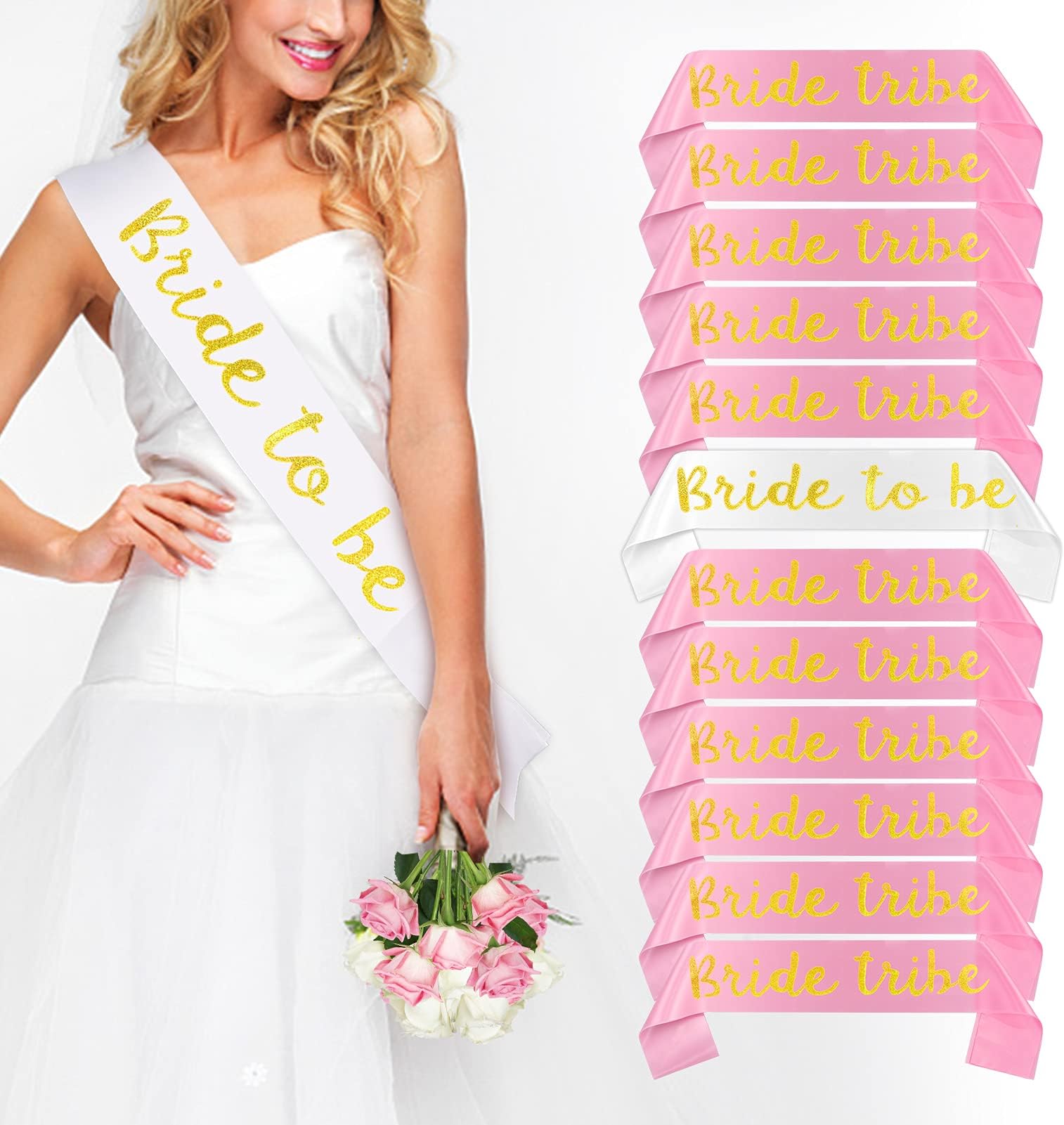 20 pcs Hen Party Sashes Set 19 Bride Tribe Sashes 1 Bride to Be Sash ...