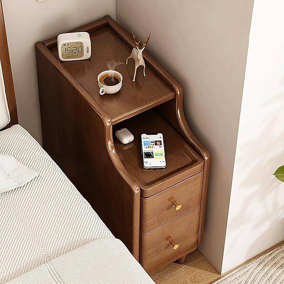 Amazon.com - SAZDFY Narrow Nightstand for Bedroom, Solid Wood Bedside ...
