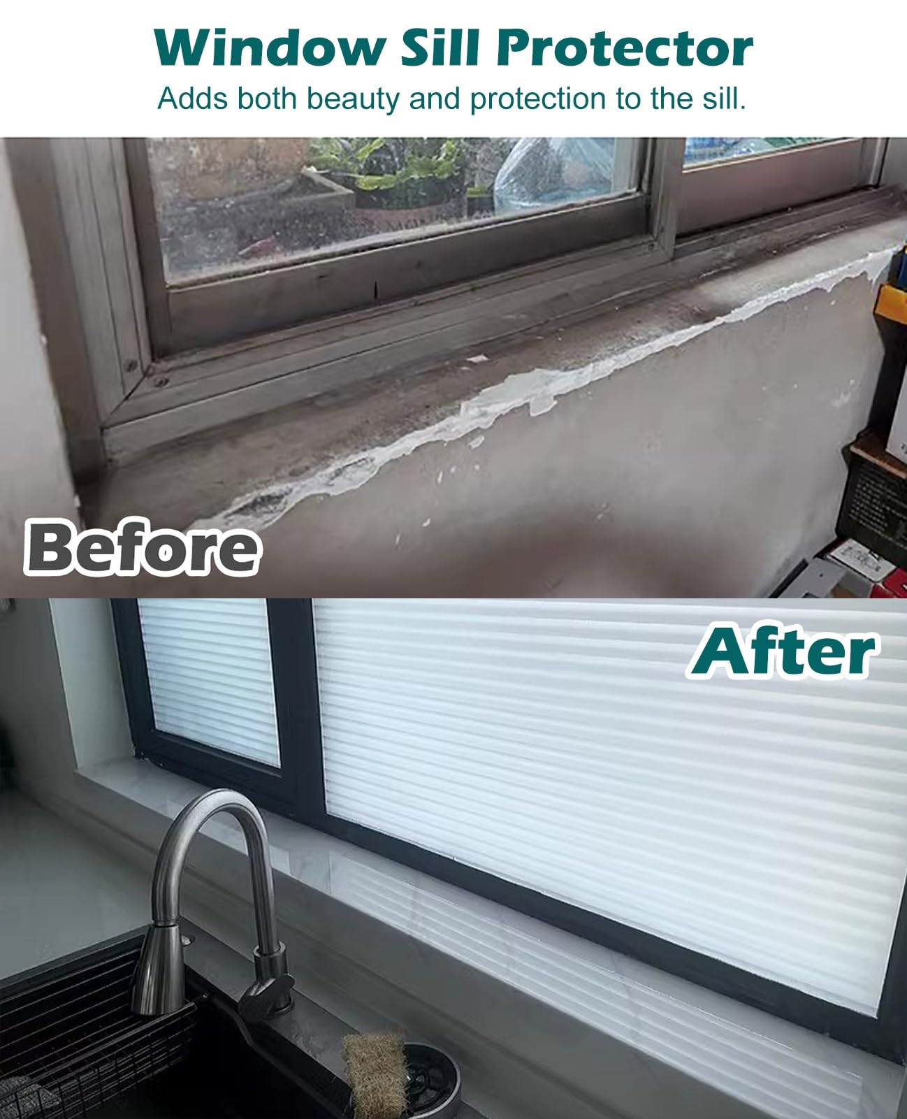 Valdoza Water-Proof Window Sill Cover, Windowsill Protector, Window ...