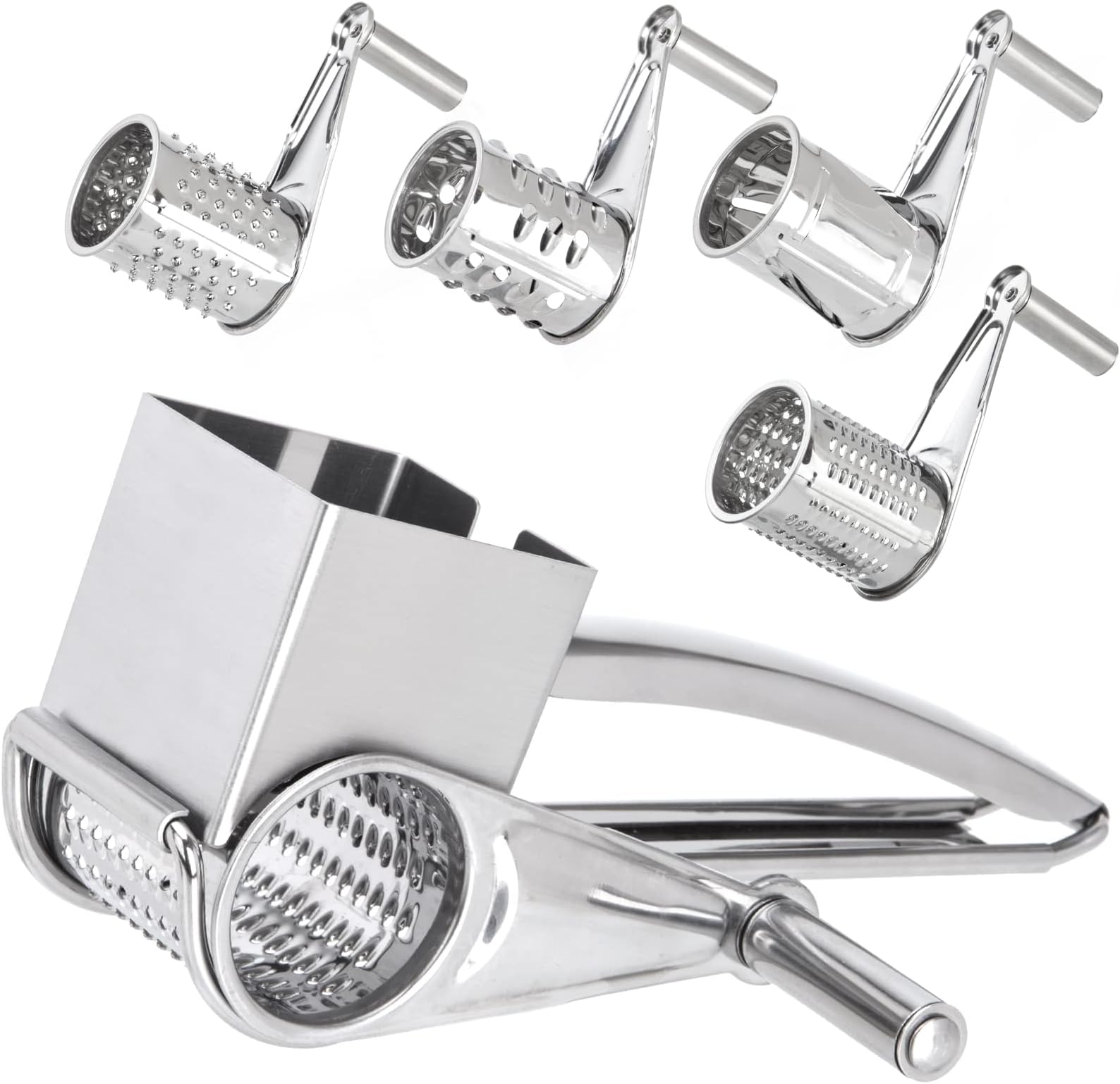 Amazon.com: 4 in 1 Rotary Cheese Grater, Cheese Cutter Slicer Shredder ...