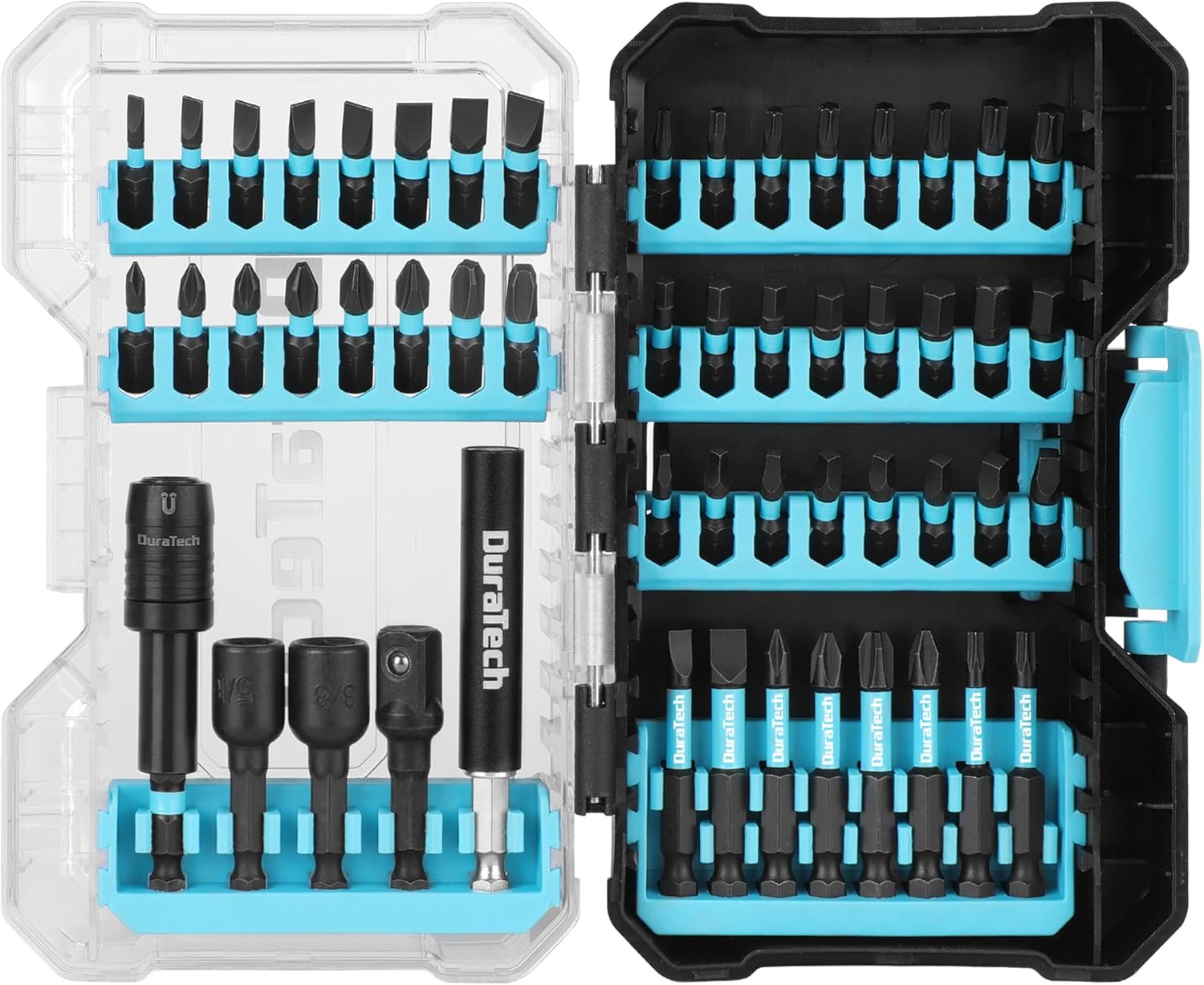 DuraTech 53 PCS Impact Screwdriver Bit Set with Tough Case, S2 Steel ...