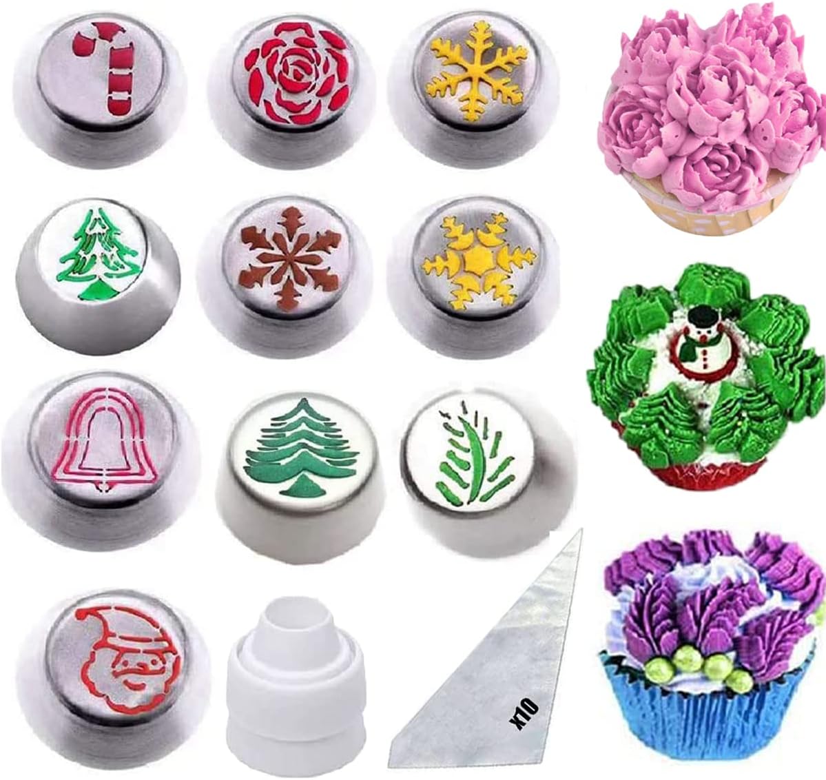Amazon.com: 47 Pcs Russian Piping Tips Set, 12 Flower Frosting Nozzles ...