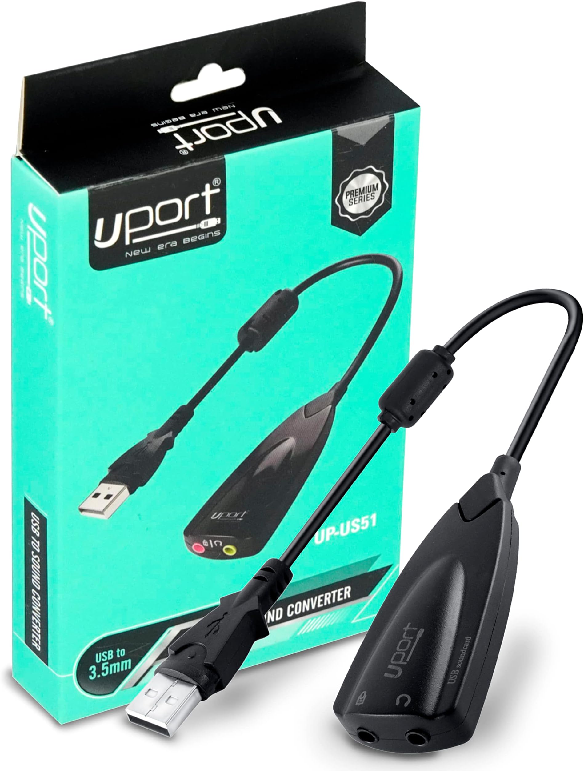 UPORT USB to 3.5mm Jack Audio Adapter,USB Sound Card with Headphone and ...