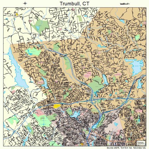 Large Street & Road Map of Trumbull, Connecticut CT - Printed poster ...