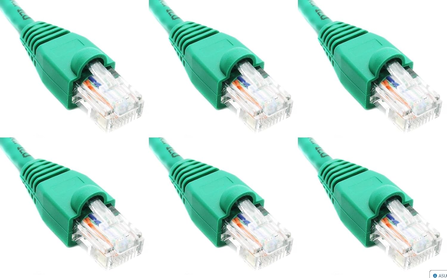 Amazon.com: Ultra Spec Cables Pack of 6 - Green 1FT Cat6 Ethernet ...