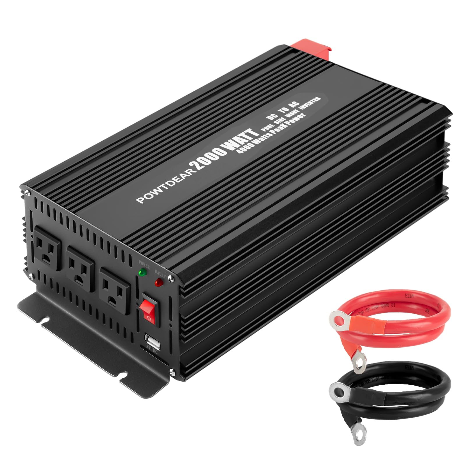 Snapklik.com : Pure Sine Vane Power Inverter 2000 Watt, DC 12V To 110V ...
