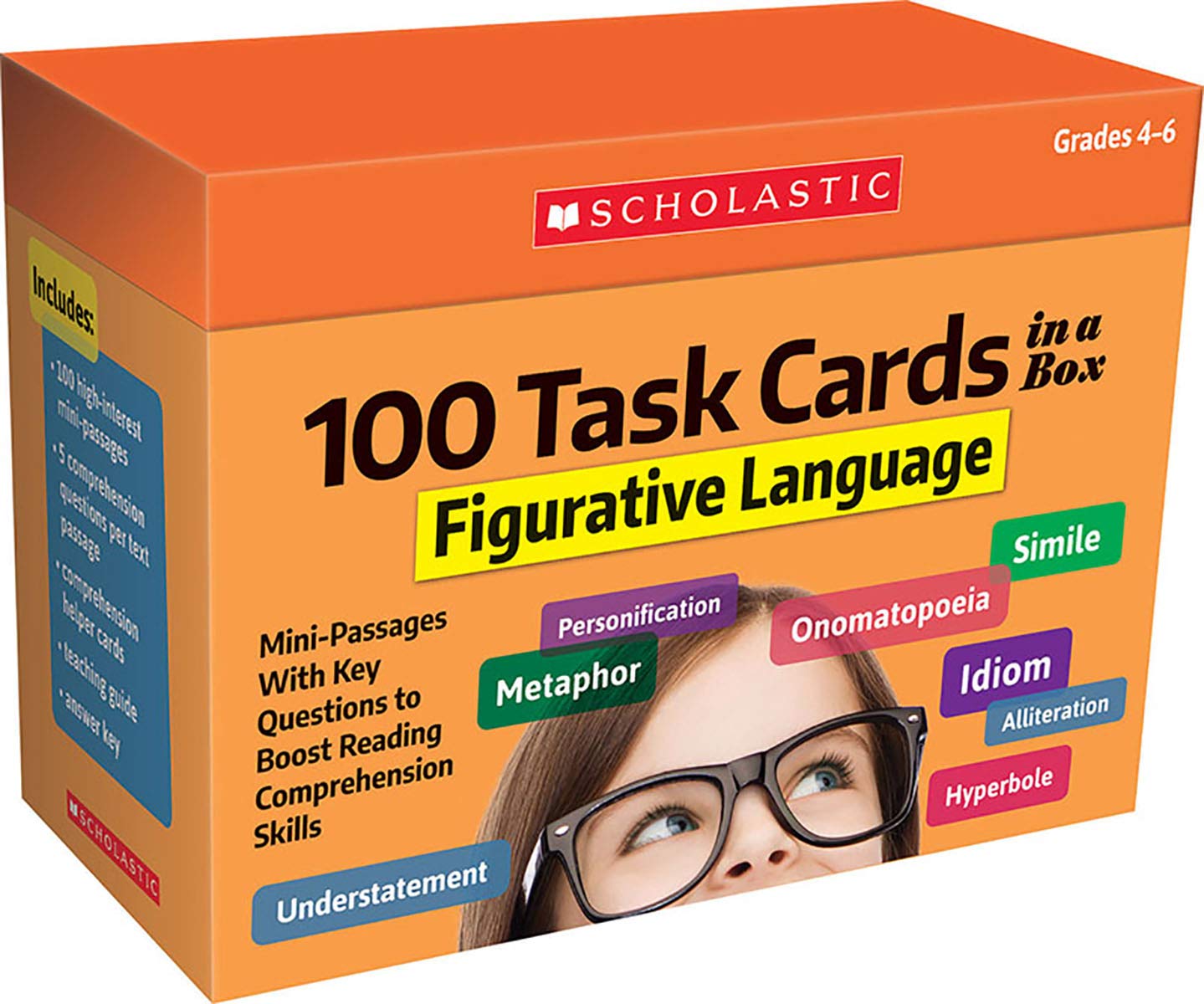 Amazon.com: 100 Task Cards in a Box: Figurative Language: Mini-Passages ...