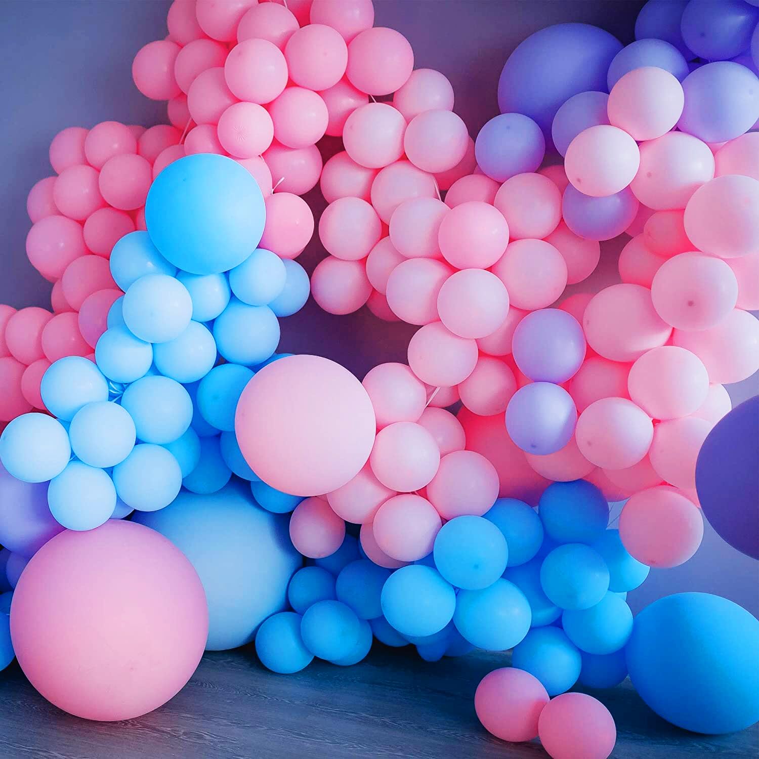 Flyloons Blue Pink Pastel Balloons Pack of 50 for birthday decoration ...