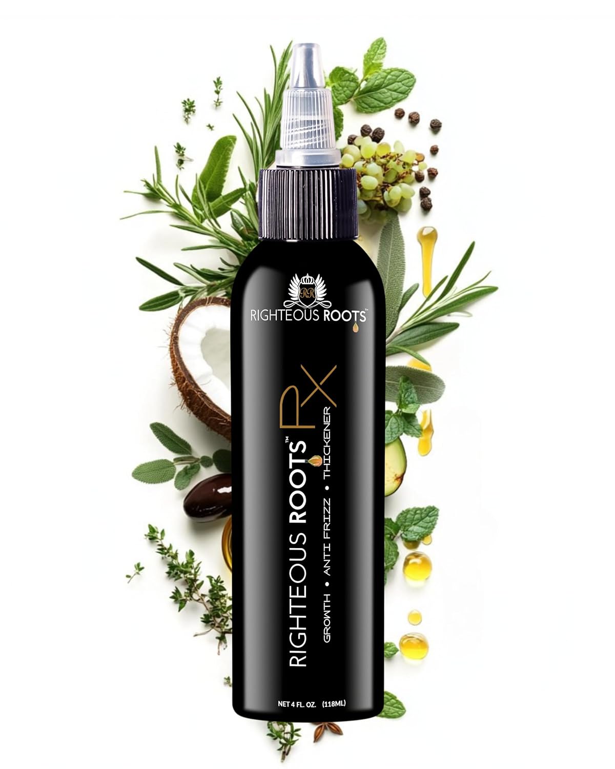 Amazon.com: Righteous Roots Rx Hair Oil for Hair Growth, Anti Frizz and ...