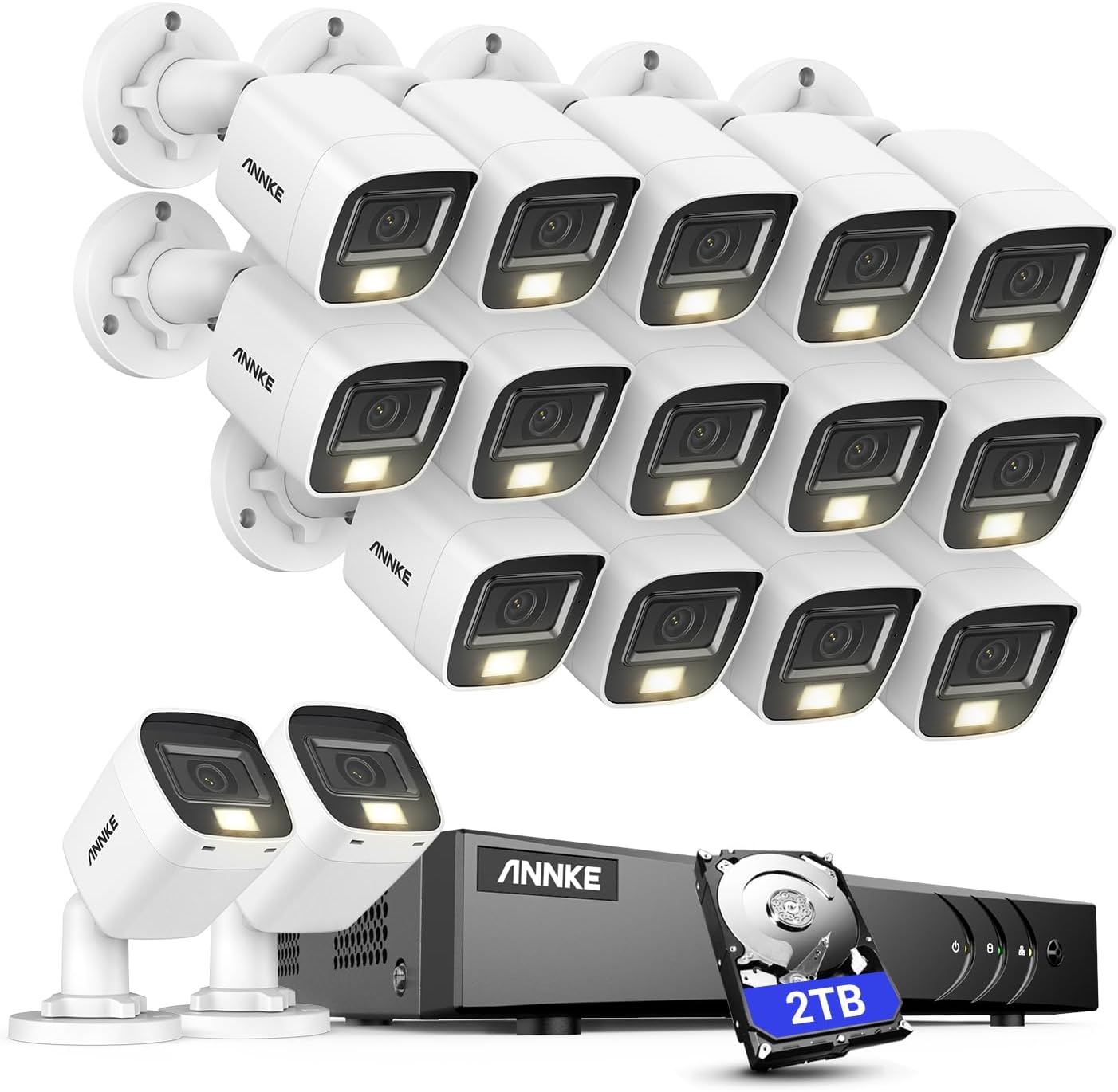 Amazon.com : ANNKE 16CH 3K Lite Security Camera System, 5-in-1 H.265+ 16 Channel DVR Recorder ...