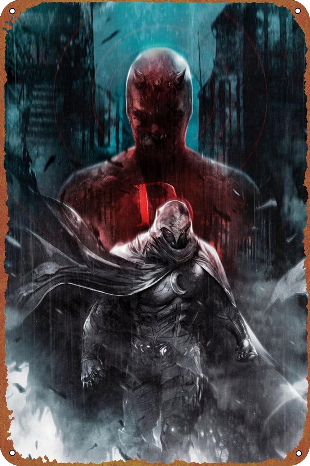 Amazon.com: Daredevil & Moon Knight Poster Metal Sign Tin Metal Retro ...