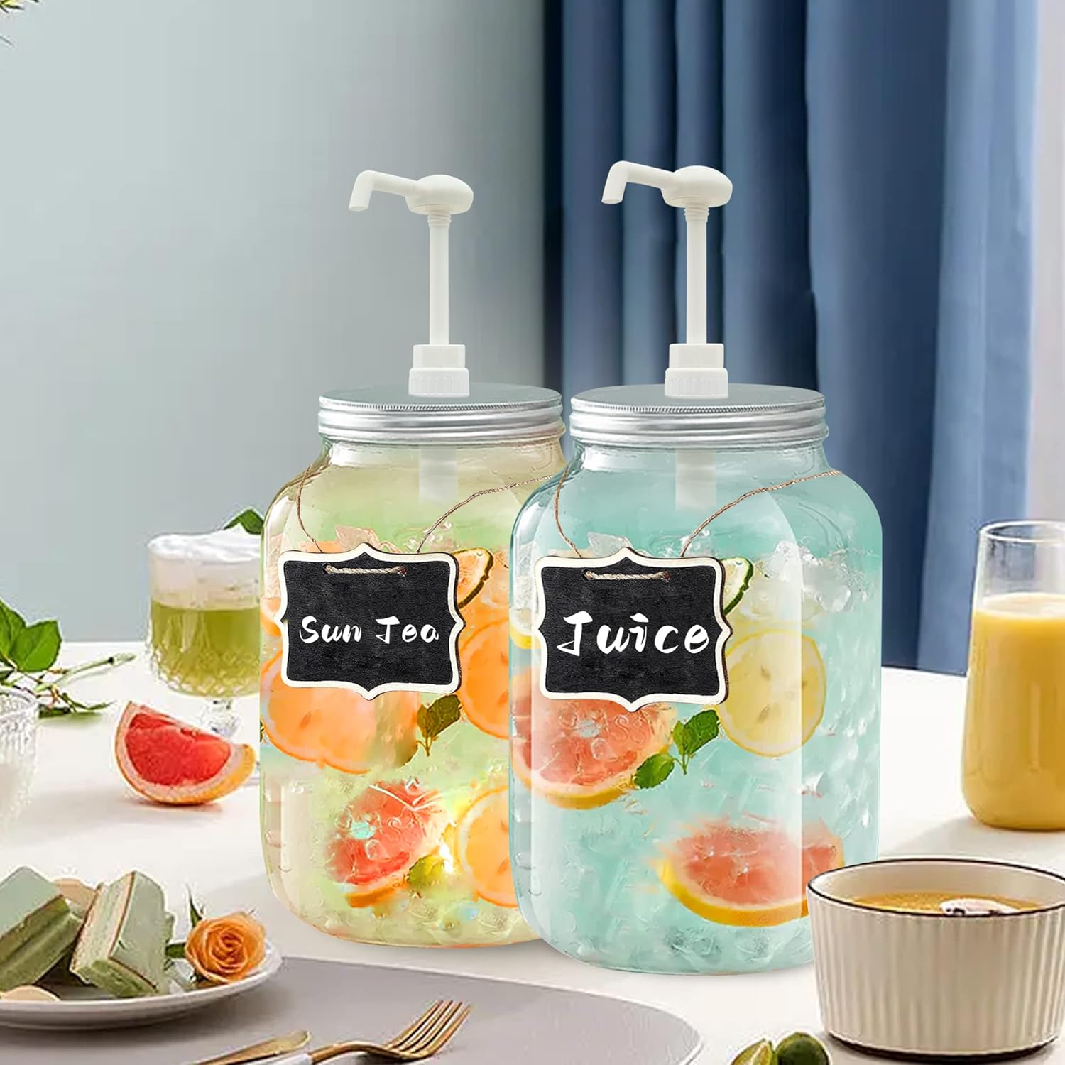 Amazon.com | Suli Drink Dispenser for Parties, 1 Gallon 2 Pack Beverage ...