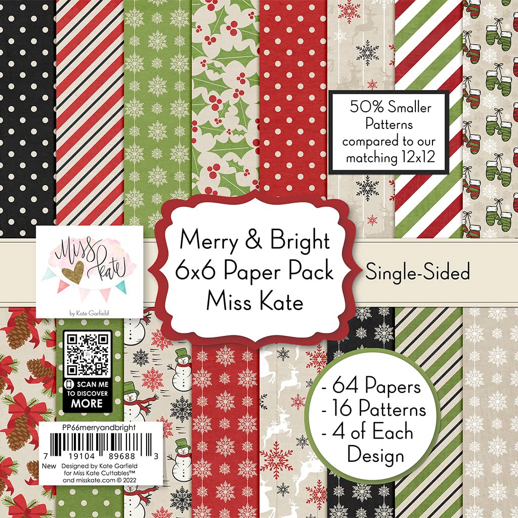 Amazon.com : 6x6 Pattern Paper Pack – Merry & Bright - for 7 Scrapbook ...