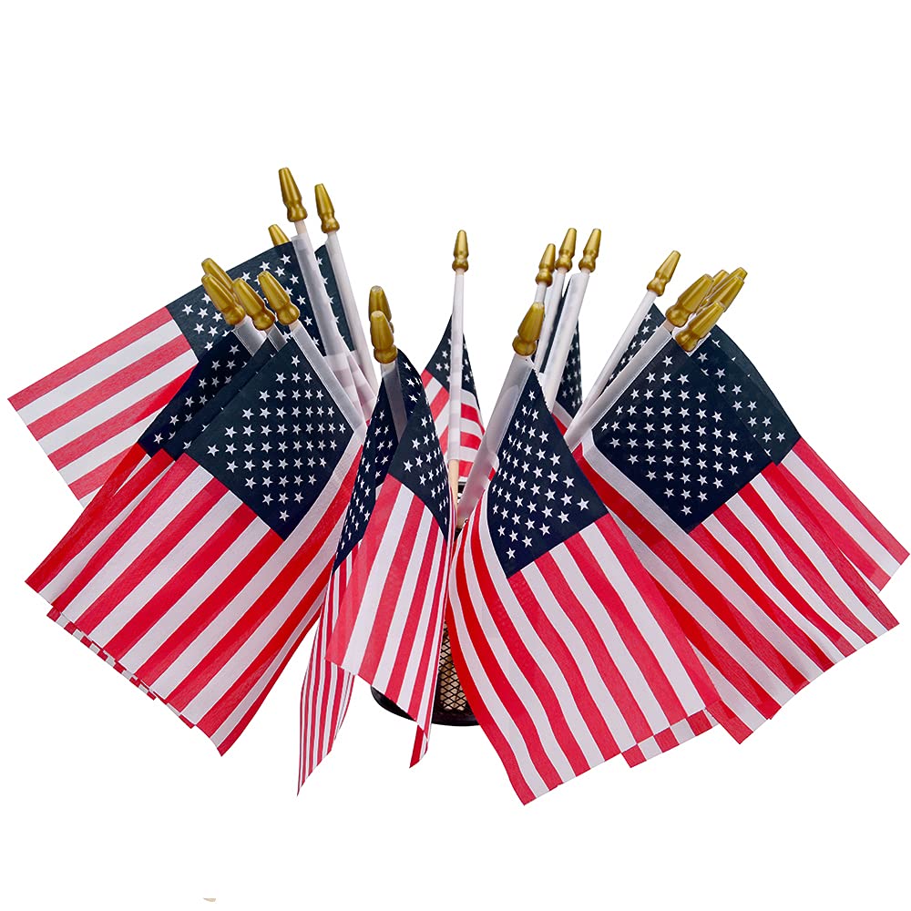 50 Pack Small American Flags On Stick 4x6 Inch Small | Desertcart Bahamas