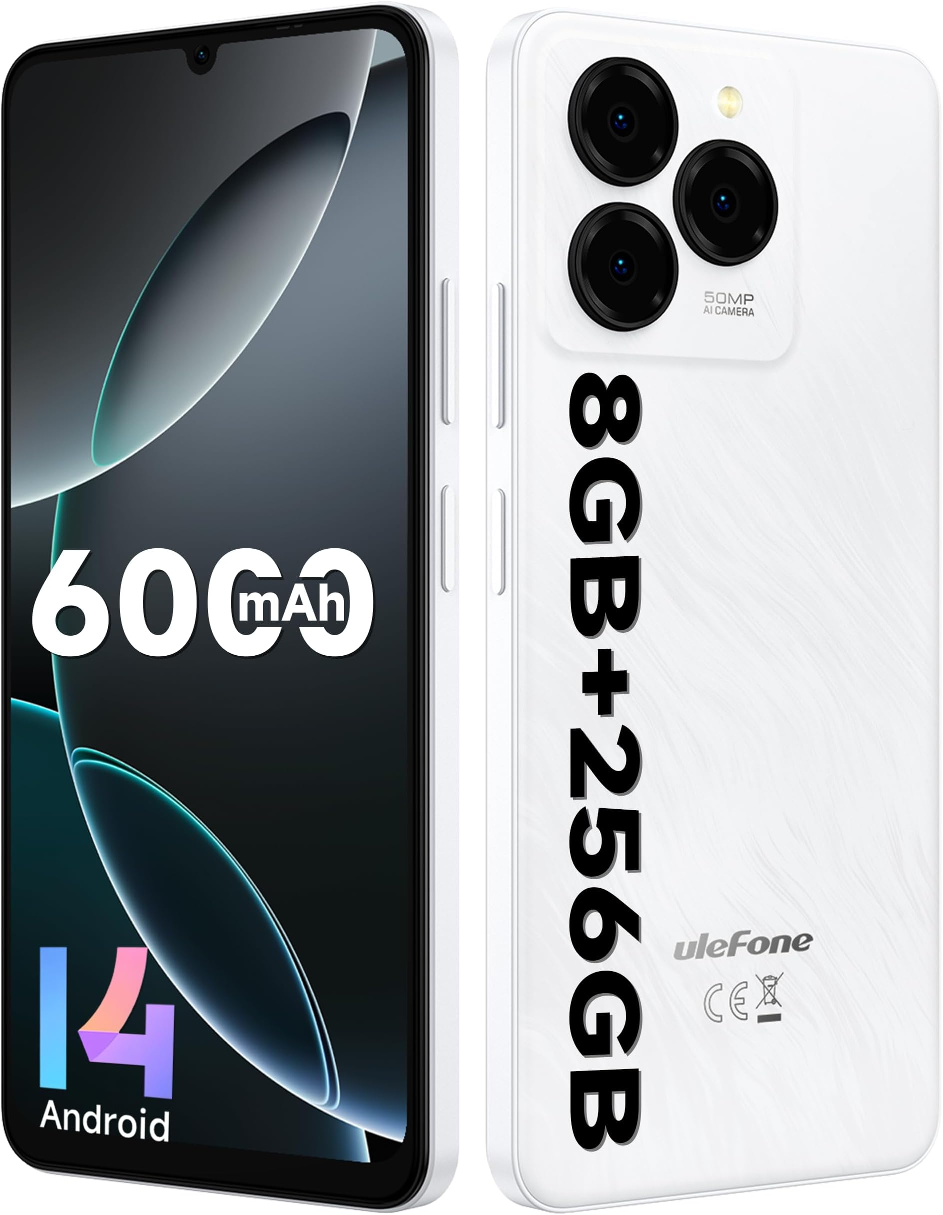 Ulefone Note 20 Pro Smartphone, 8GB+256GB/SD-1TB Android 14 Cellulare, 6.75"HD+ Widevine L1 ...