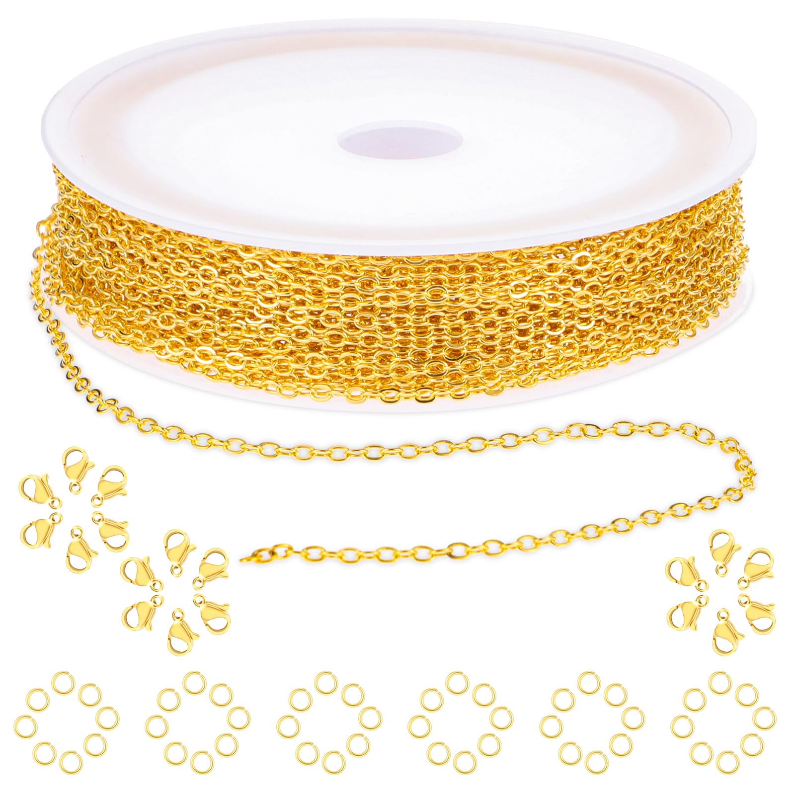 Amazon.com: COMNICO 16.4ft Stainless Steel Chain 2.4mm Jewelry Cable ...