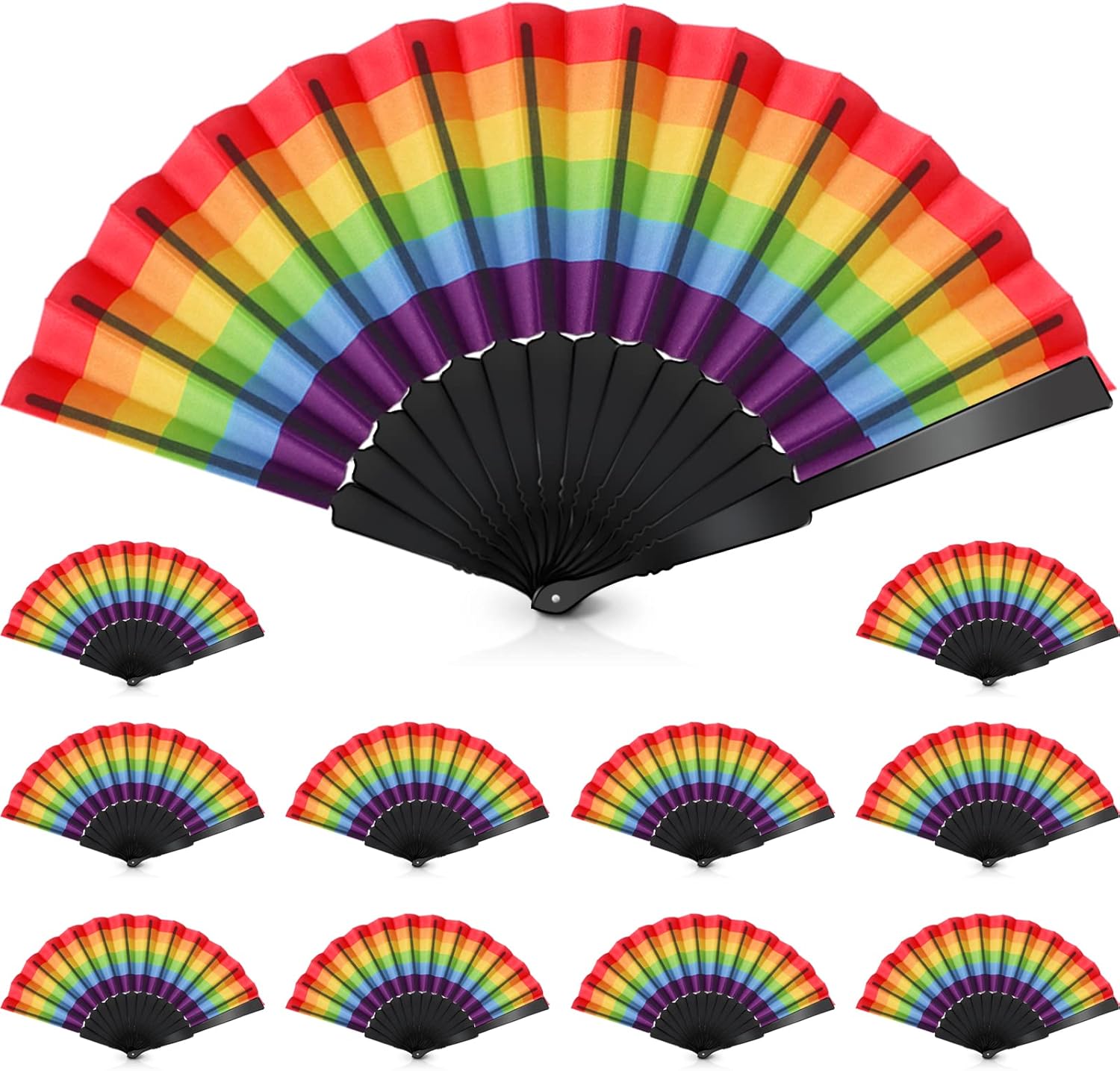 Amazon.com: Hoteam 36 Pcs Rainbow Hand Fans Gay LGBT Fans Plastic Pride ...