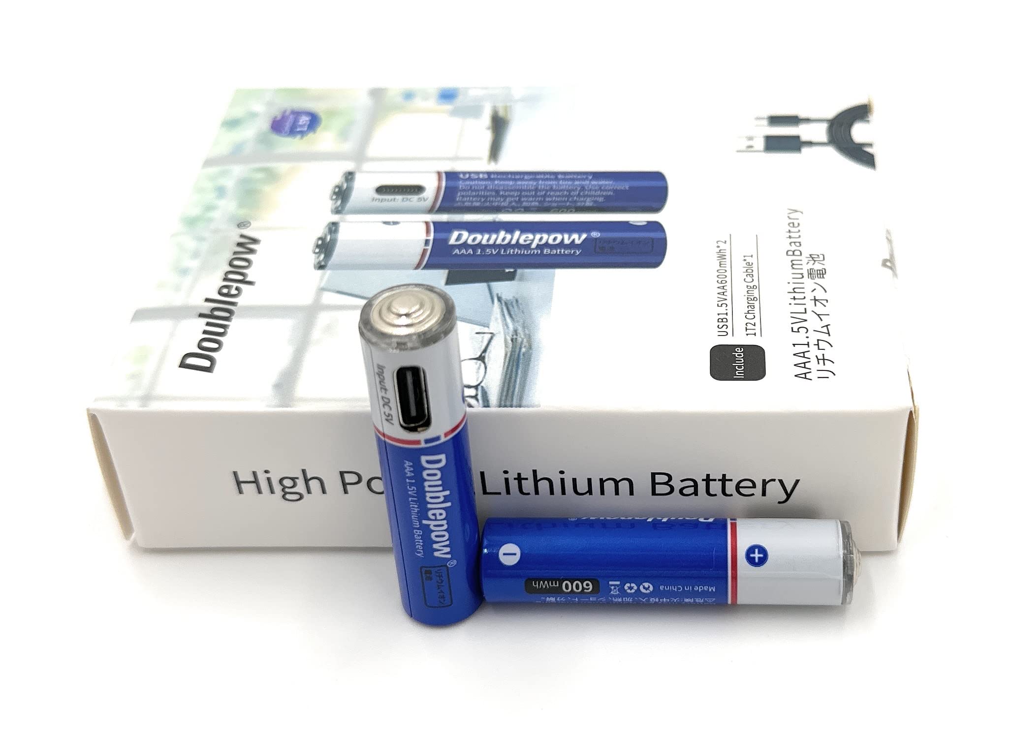Buy Doublepow high power lithium rechargeable AAA battery - Type C usb ...