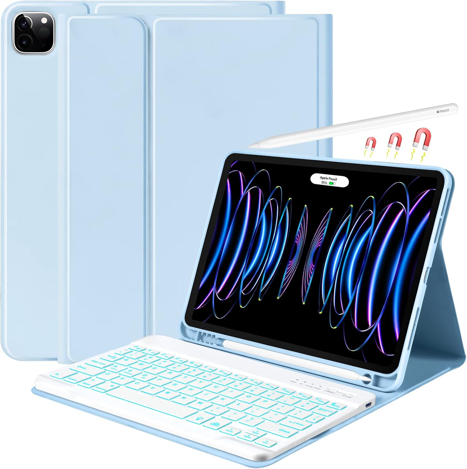 Amazon.com: besky iPad Pro 12.9 inch 2022 Case with Keyboard,Keyboard ...