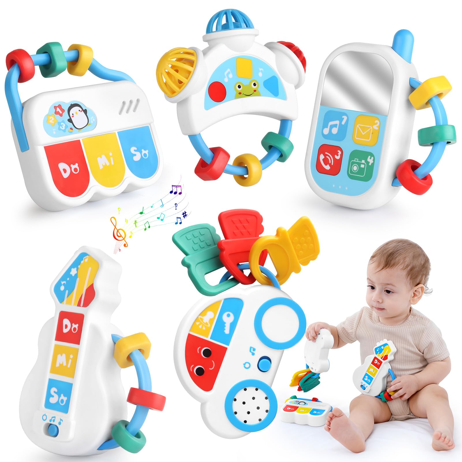 Amazon.com: Baby Music Toys for 0 3 6 12 18 Months with Teething ...