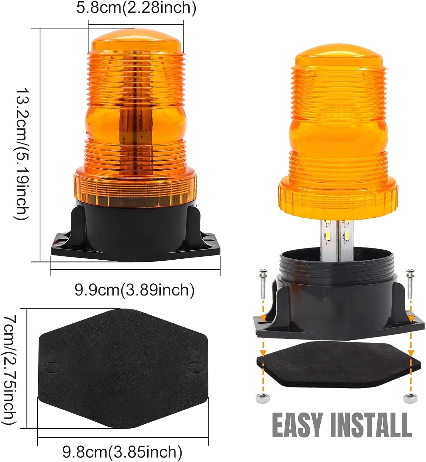 Snapklik.com : LED Amber Beacon Lights, 30 LED Emergency Strobe Light ...