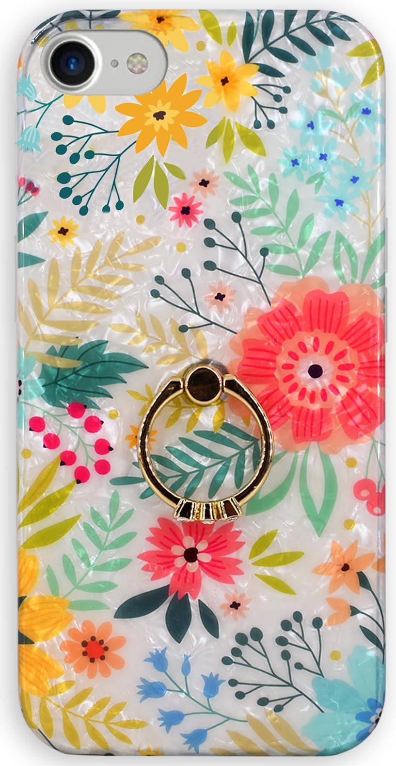 Amazon.com: malegaon Retro 70s Flowers Case for iPhone 7/8/SE ...