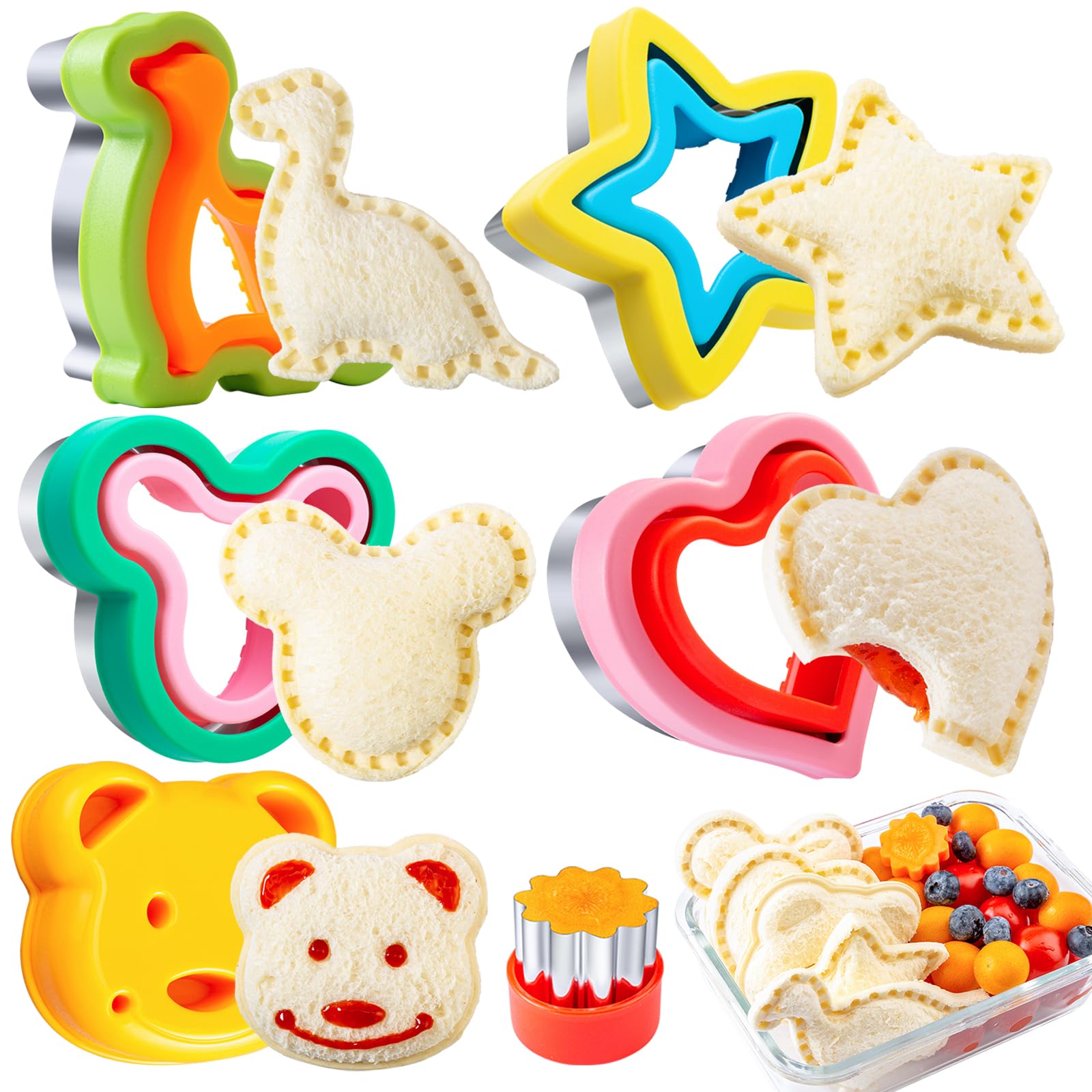 Amazon.com: Sandwich Cutters for Kids Lunch LARGE 6 Pcs, Kimfead ...