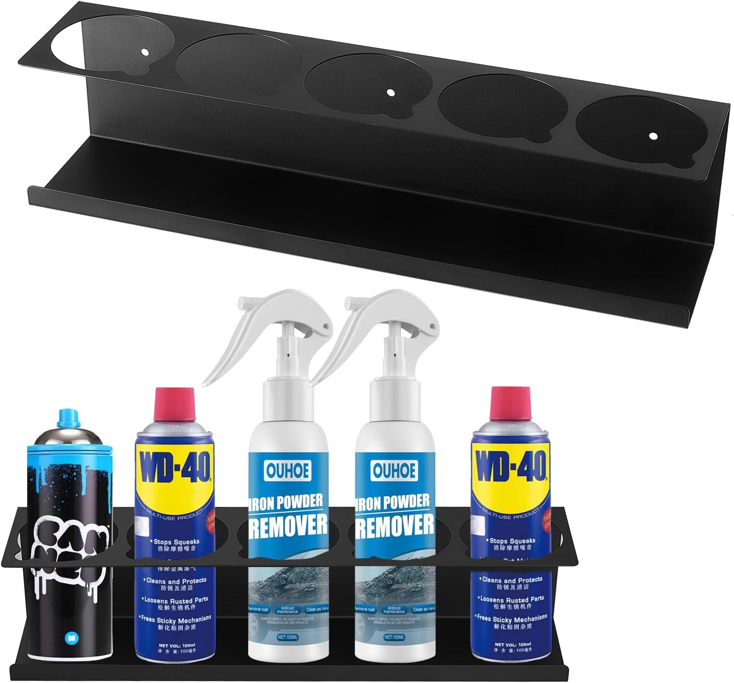 Amazon.com: Cedilis 2 Pack Aerosol Spray Can Holder Rack, Wall-Mounted ...