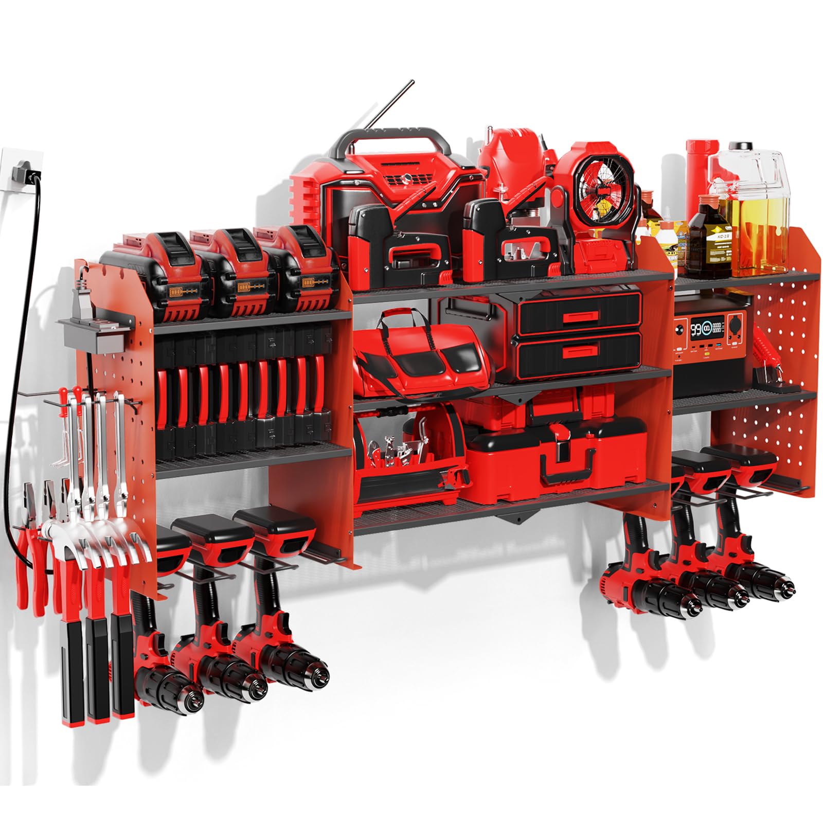 Amazon.com: Power Tool Organizer Wall Mount with Charging Station, 45.5 ...