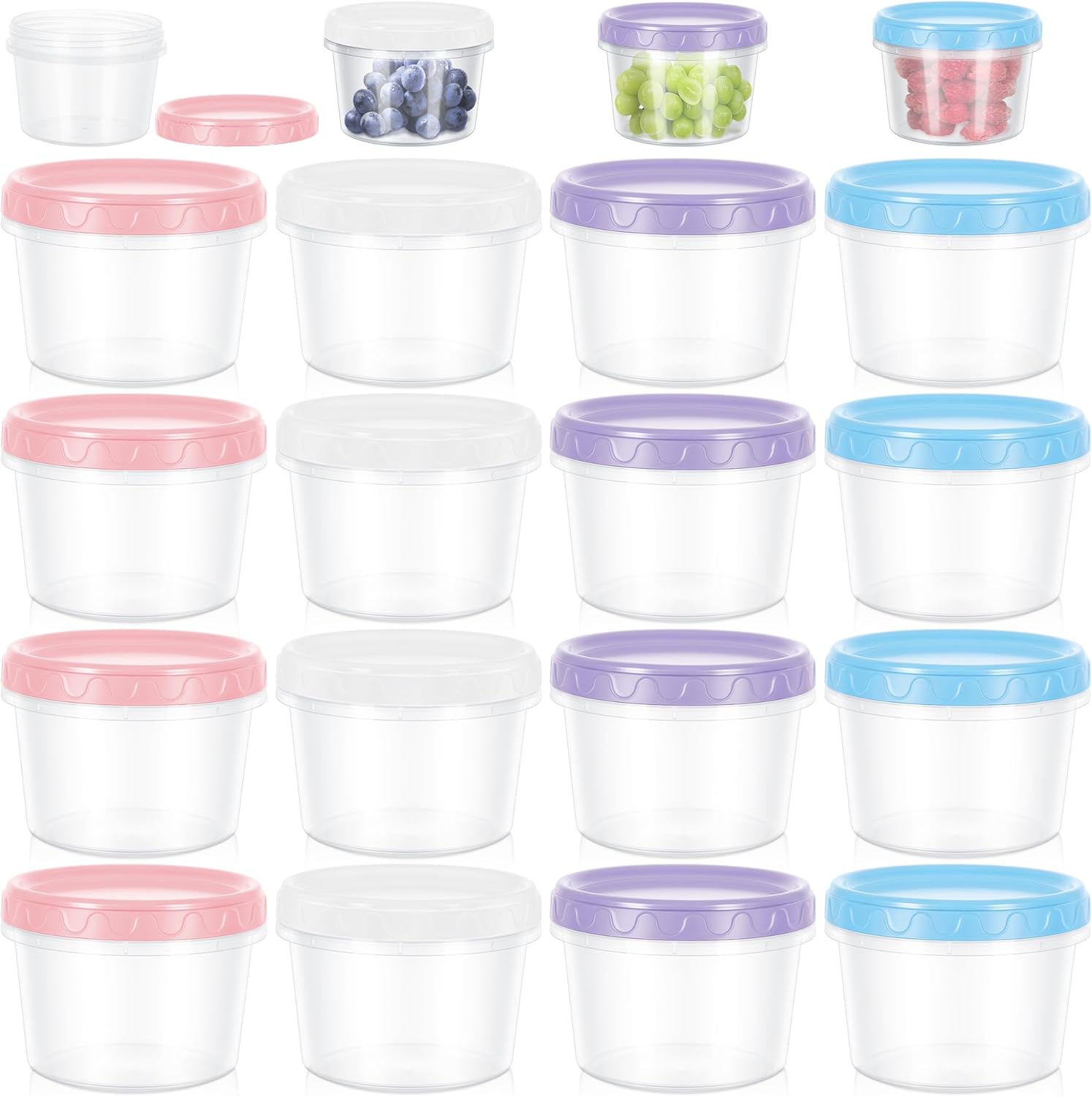 Starvortex 16pcs Small Food Containers with Lids, 450ML Reusable Snack ...