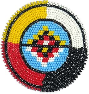 Amazon.com: Handmade Beaded Rosette Medallion Patch Applique Native ...
